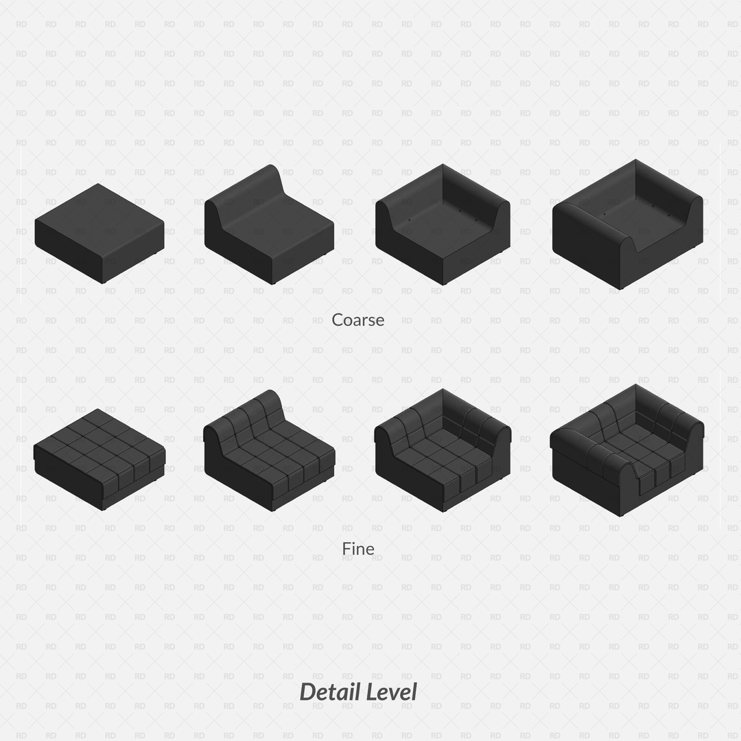 Parametric Modular Sectional Sofa Families for Revit | RD Studio