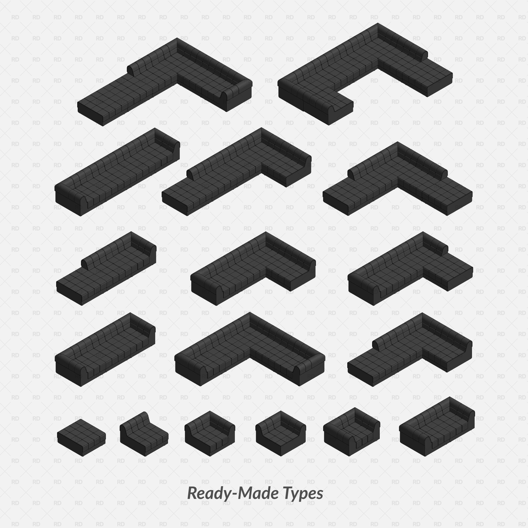Parametric Modular Sectional Sofa Families for Revit | RD Studio