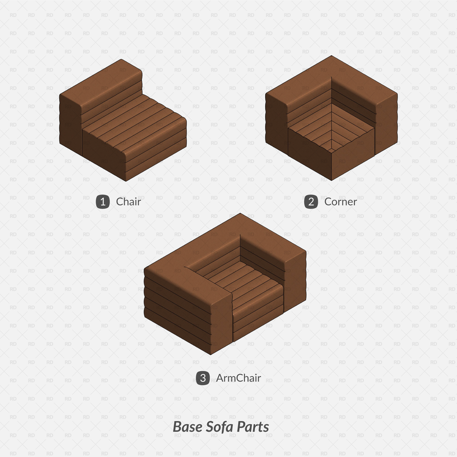 Parametric Modular Sectional Sofa Families for Revit | RD Studio