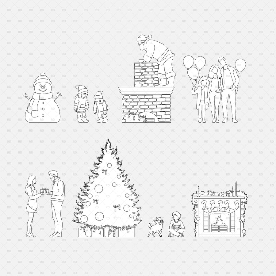 Revit 2D People - Christmas and Happy Holidays | RD Studio