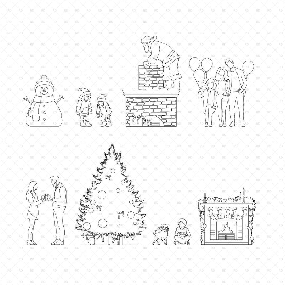 Revit 2D People - Christmas and Happy Holidays | RD Studio