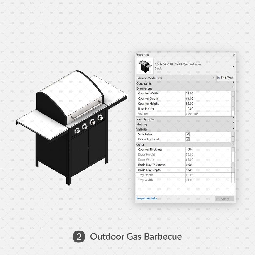 Download Revit Outdoor Kitchen | Revit Families | RD Studio