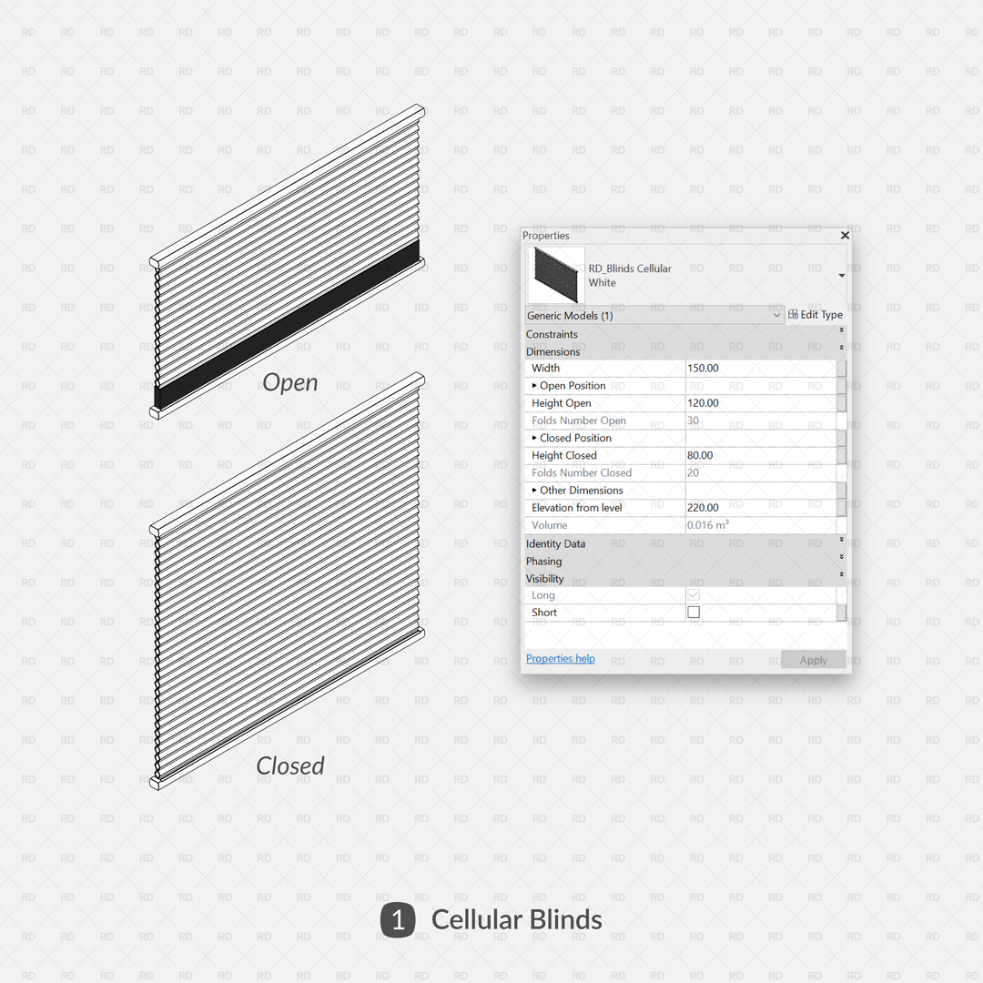 Parametric Curtain & Blinds Revit Families | RD Studio