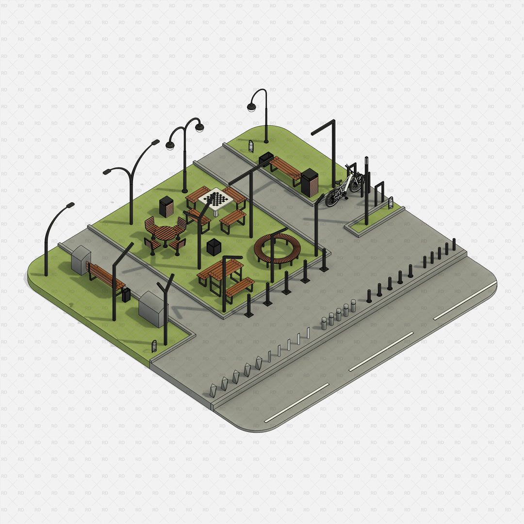 Revit Outdoor Furniture - Revit Street Furniture | RD Studio