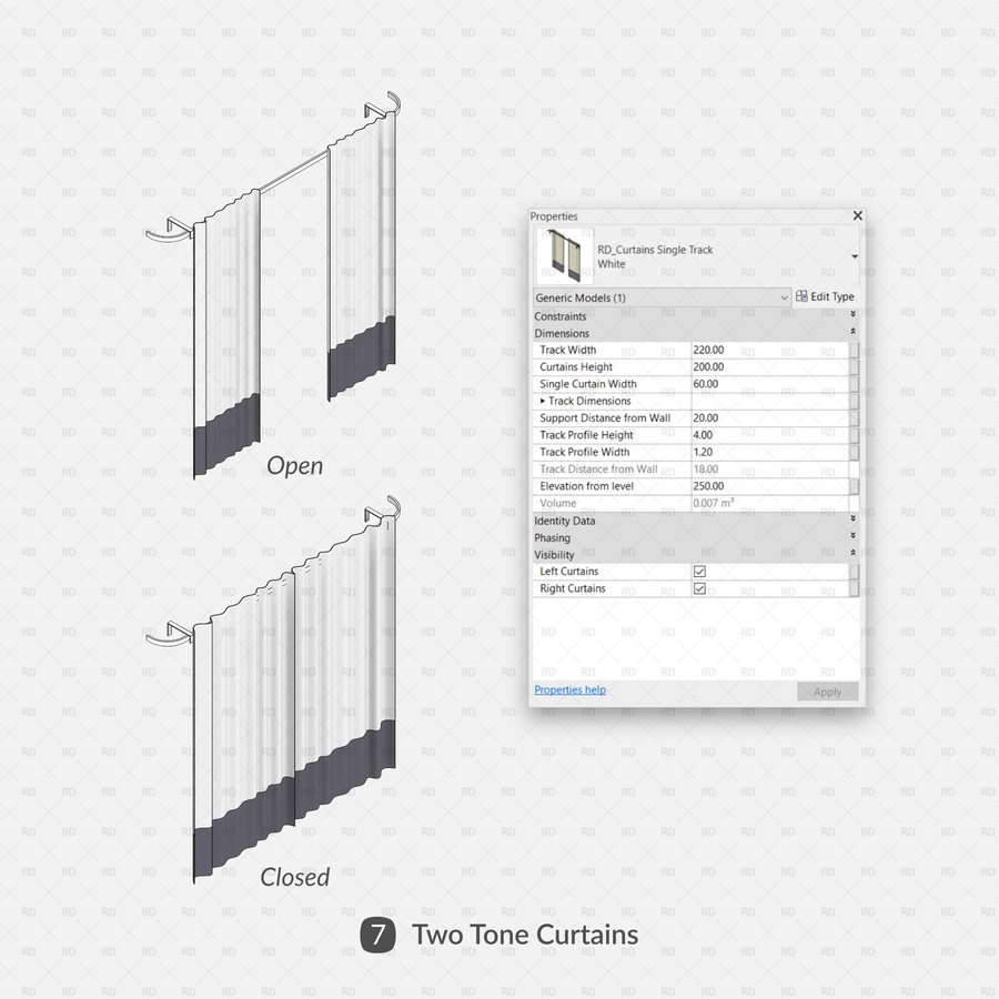 Parametric Curtain & Blinds Revit Families | RD Studio