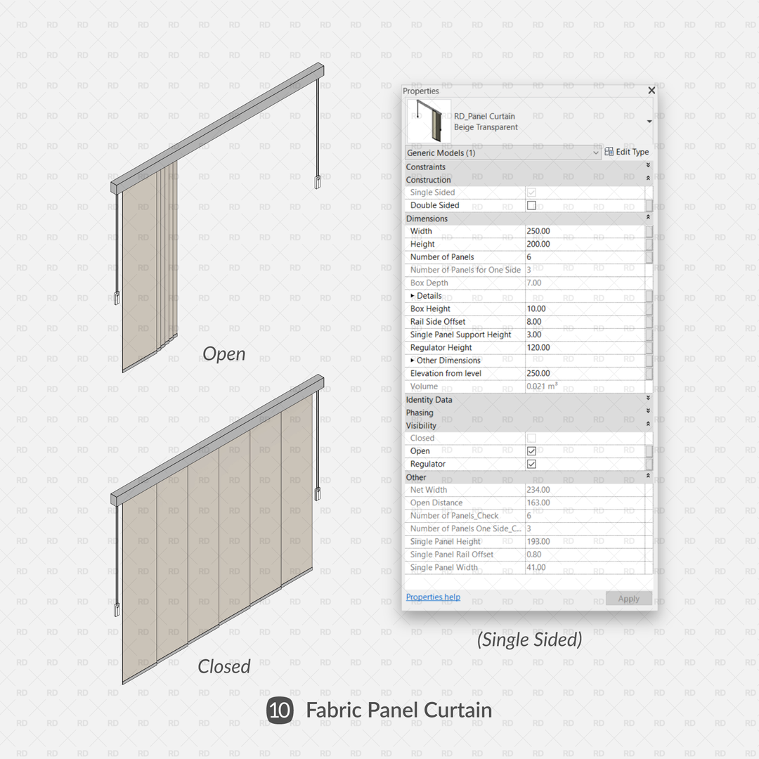 Parametric Curtain & Blinds Revit Families | RD Studio