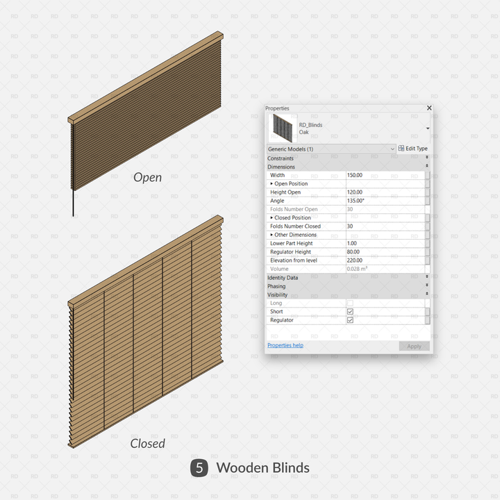 Parametric Curtain & Blinds Revit Families | RD Studio