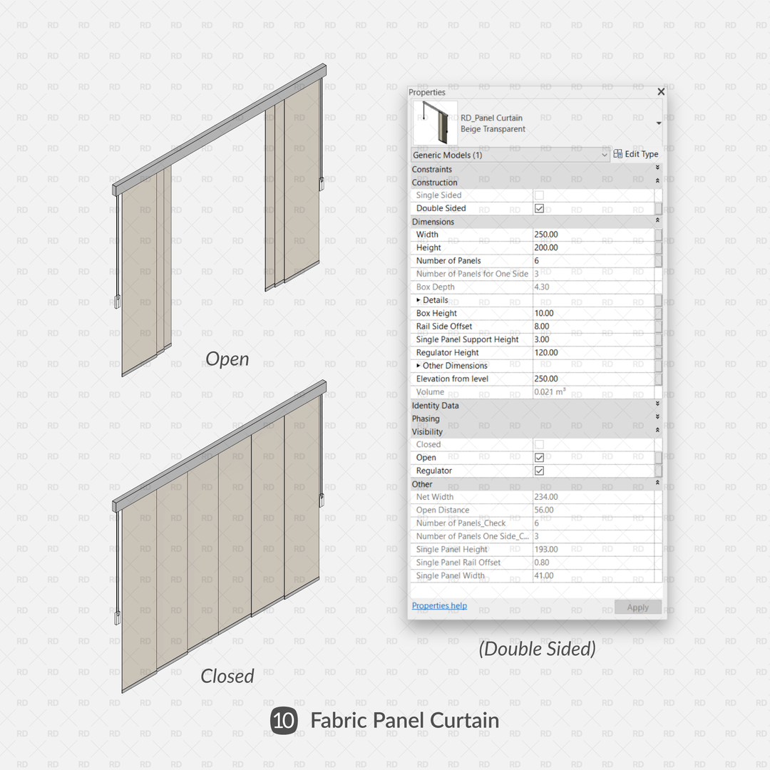 Parametric Curtain & Blinds Revit Families | RD Studio