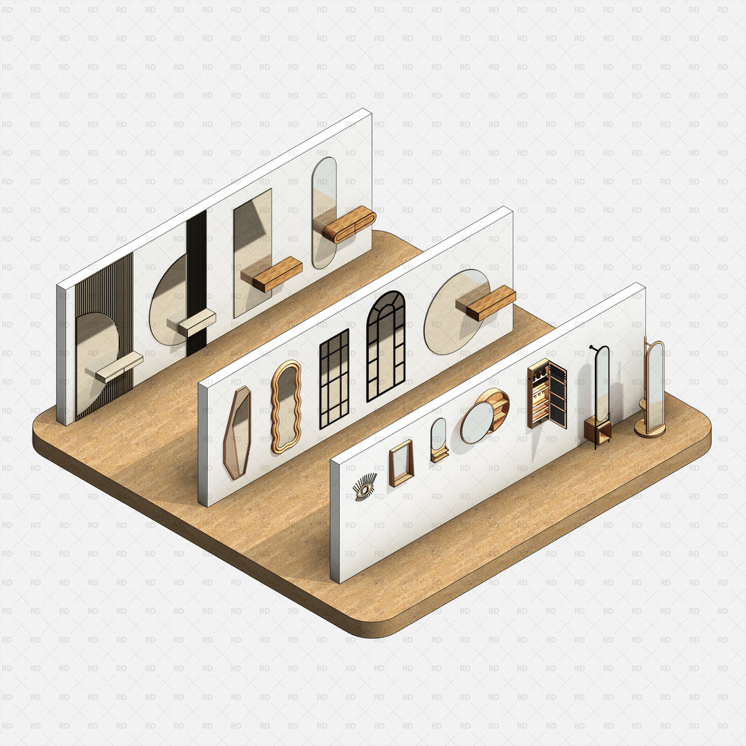 Download Free Revit Wall Mirror | Furniture Families | RD Studio