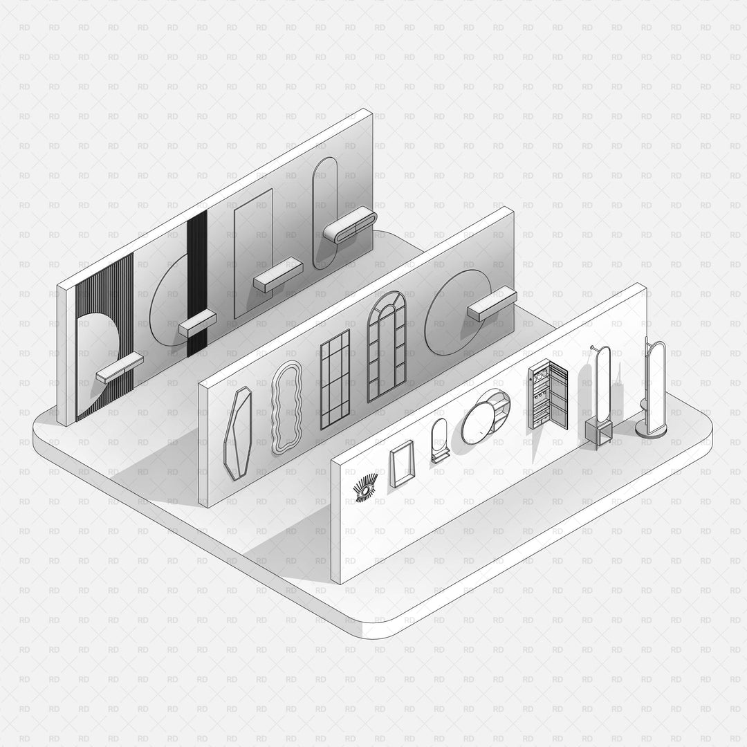 Download Free Revit Wall Mirror | Furniture Families | RD Studio