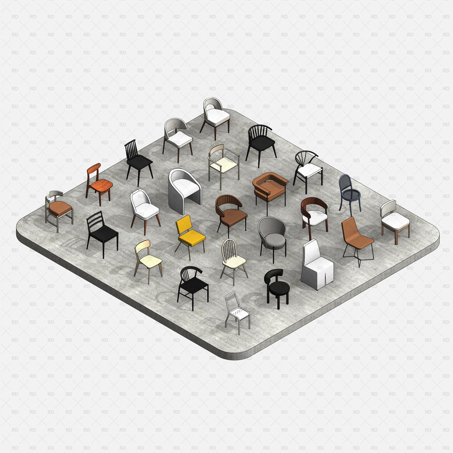 Download Free Revit Dining Chair | Furniture Families | RD Studio