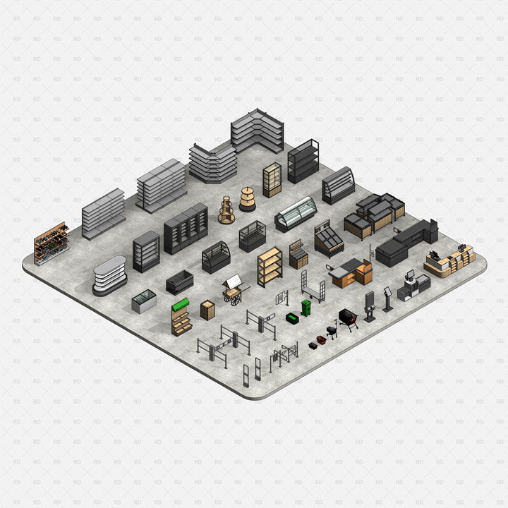 Revit Supermarket and Grocery Store Equipment Families | RD Studio