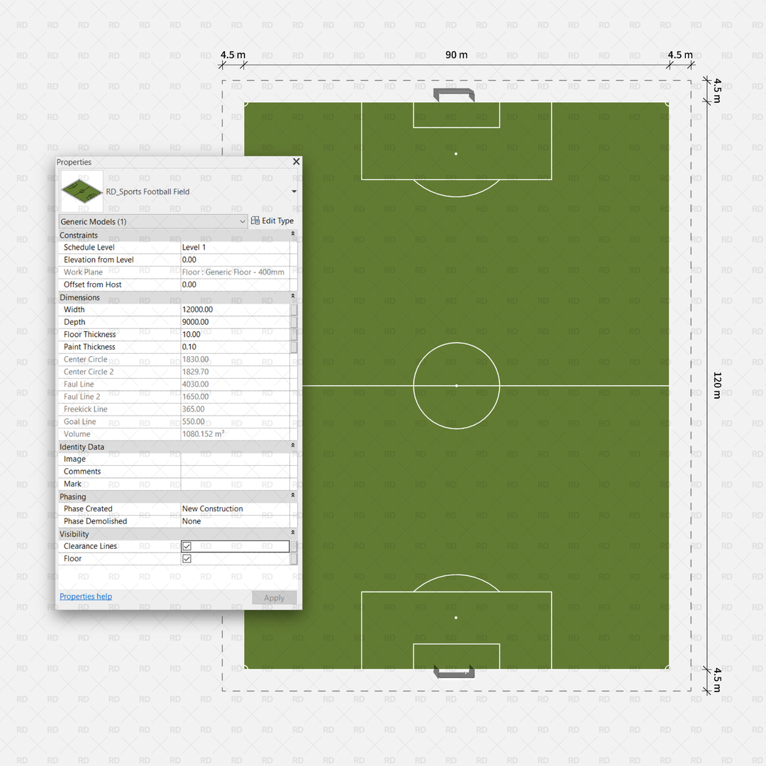 Download Revit Football Field Families | RD Studio
