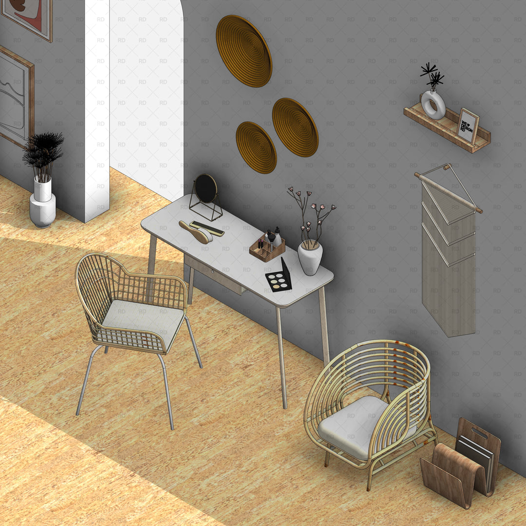 Revit Bedroom Decor Families | 62 Objects | RD Studio