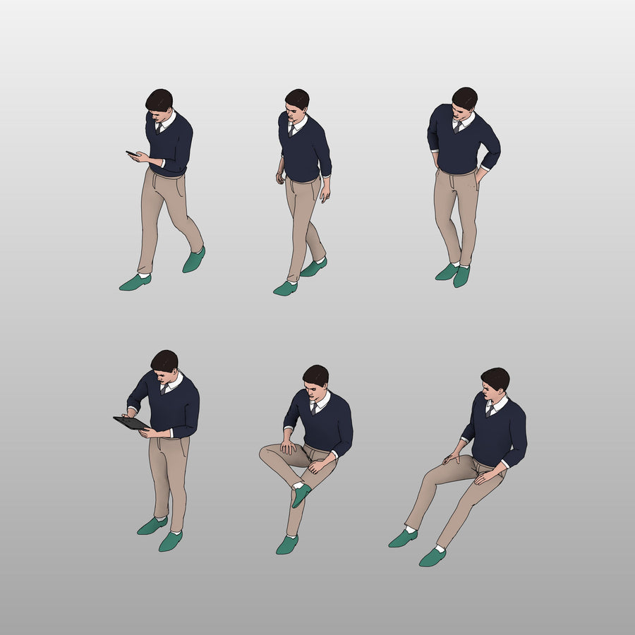 Revit People - 3D Realistic Business People (41 Types)