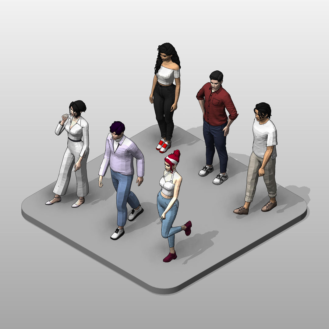 Revit People - 3D Realistic Casual People (108 Types)