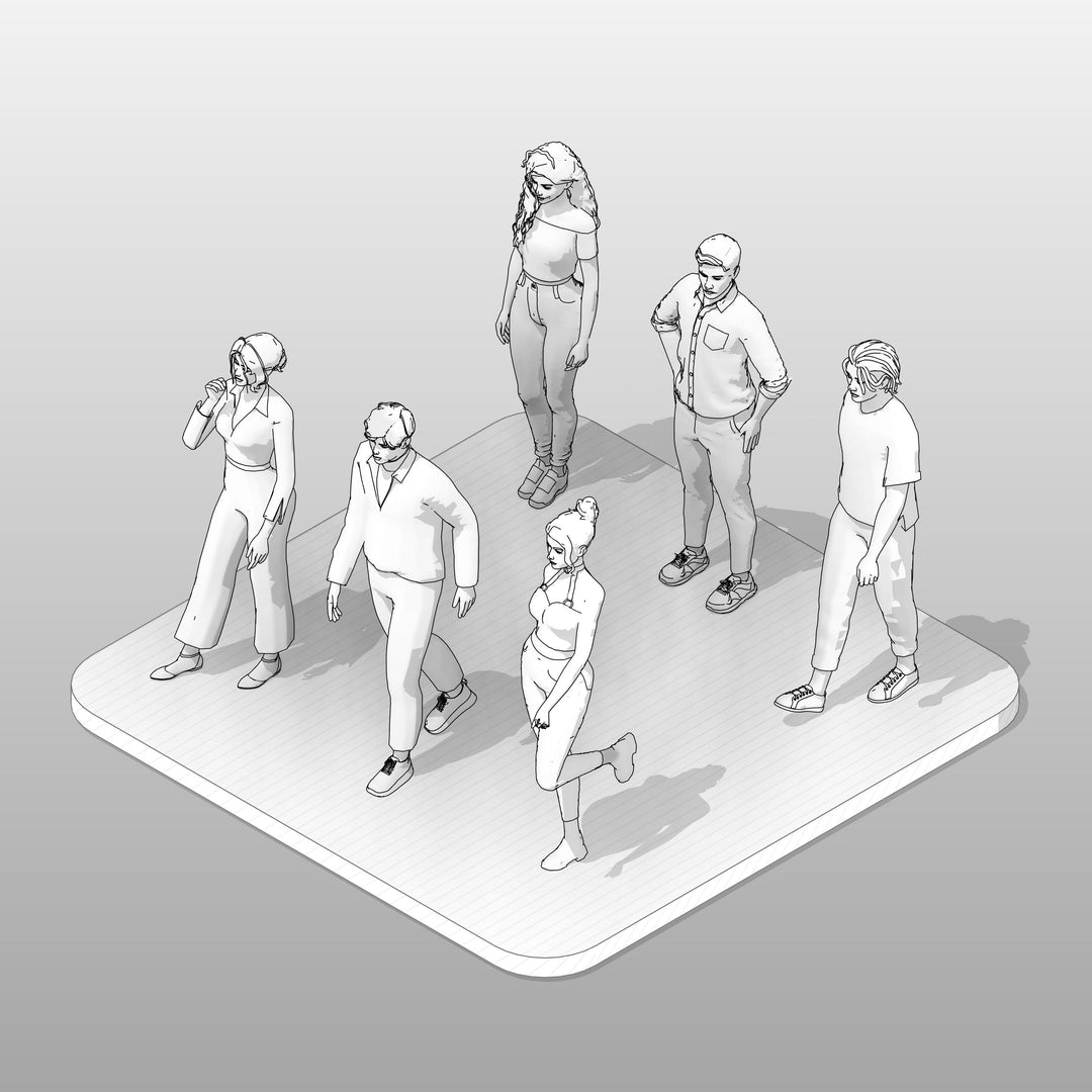 Revit People - 3D Realistic Casual People (108 Types)