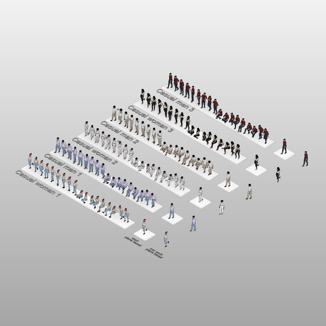 Revit People - 3D Realistic Casual People (108 Types)