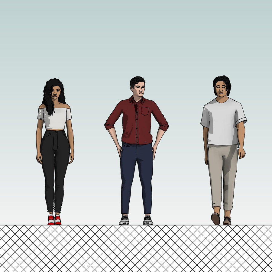 Revit People - 3D Realistic Casual People (108 Types)