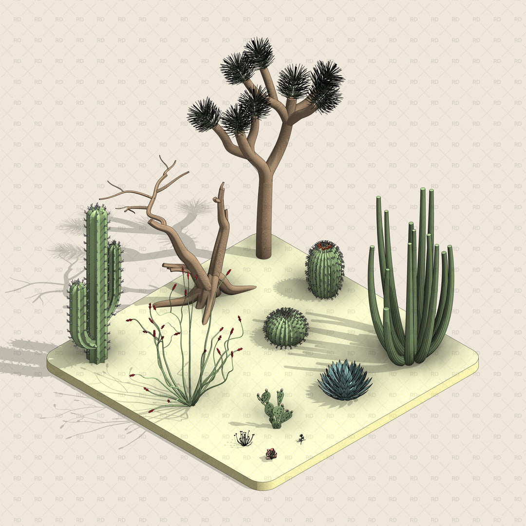 Download Revit Desert Plants and Trees | 12 Planting Families | RD Studio
