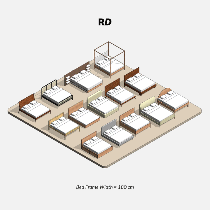Smart Revit Bed Families | King, Queen, & Single Bed Frames