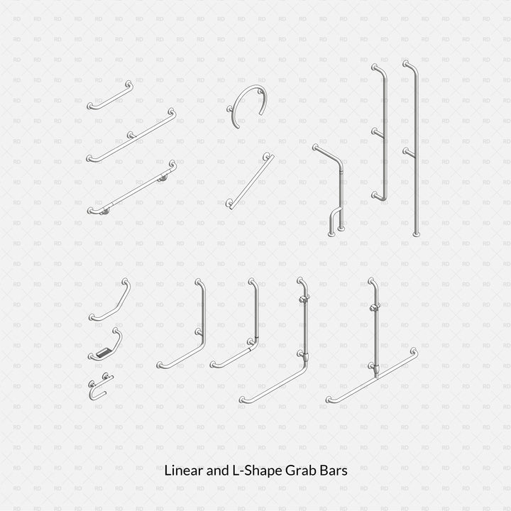 Revit ADA Grab Bars | 31 Families | RD Studio