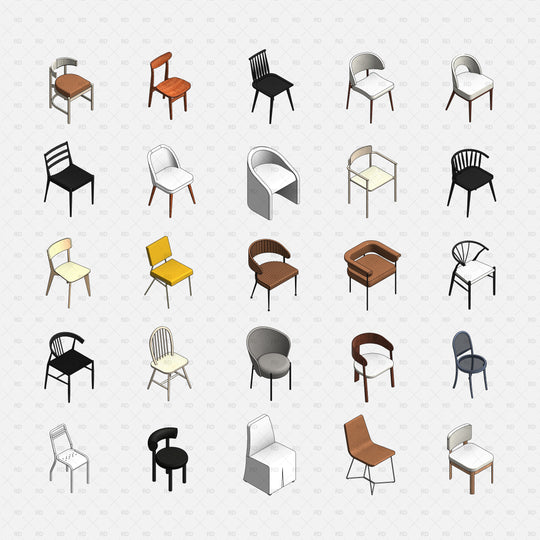 Download Free Revit Dining Chair | Furniture Families | RD Studio