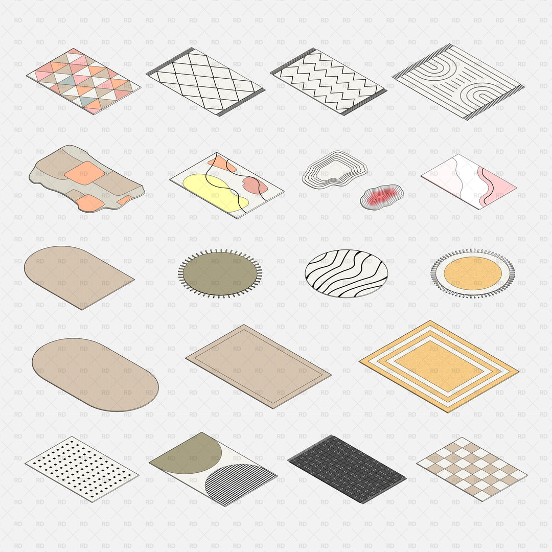 Download Free Revit Rug Family - Rug 01 | RD Studio