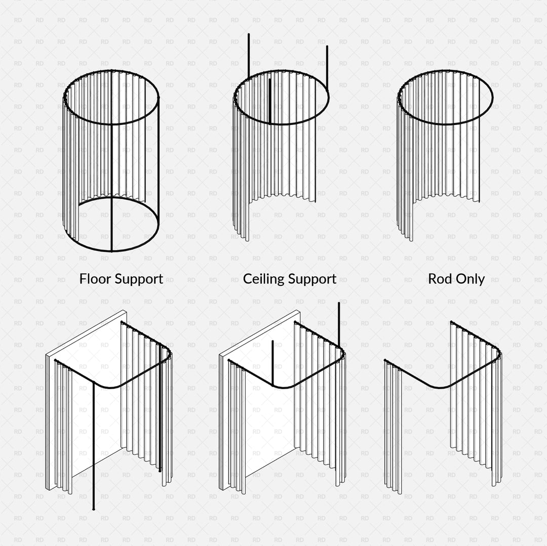 Changing & Fitting Room Revit Family | Curtain Rods & Tracks