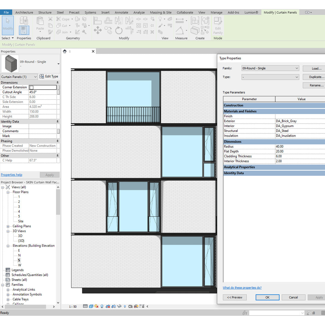 SKIN - Custom Revit Curtain Wall Facade System | RD Studio