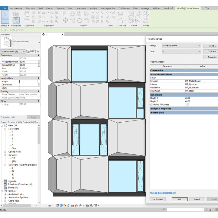 SKIN - Custom Revit Curtain Wall Facade System | RD Studio