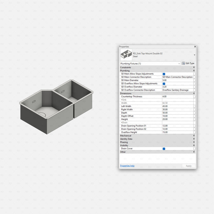 Revit Kitchen Sinks - Undermount, Top-mount, and Farmhouse | RD Studio