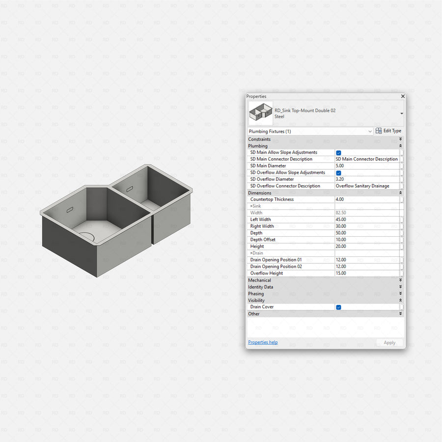 Revit Kitchen Sinks - Undermount, Top-mount, and Farmhouse | RD Studio