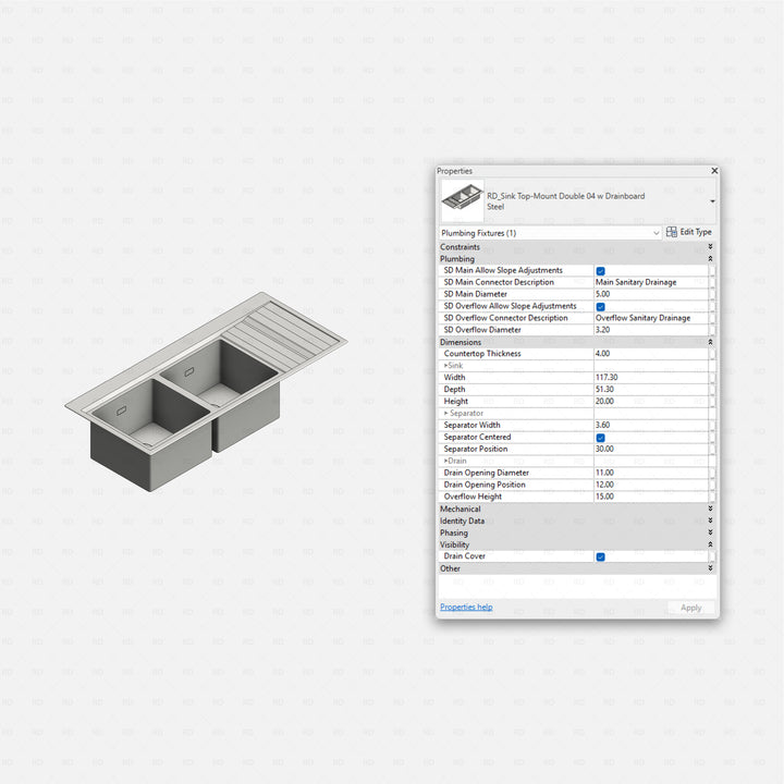 Revit Kitchen Sinks - Undermount, Top-mount, and Farmhouse | RD Studio