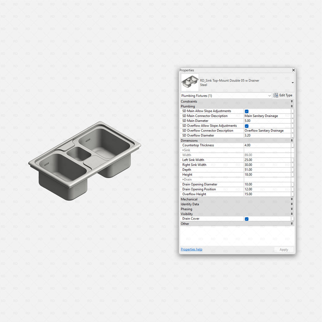 Revit Kitchen Sinks - Undermount, Top-mount, and Farmhouse | RD Studio