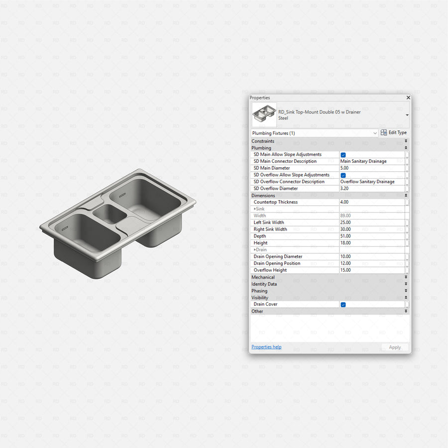 Revit Kitchen Sinks - Undermount, Top-mount, and Farmhouse | RD Studio