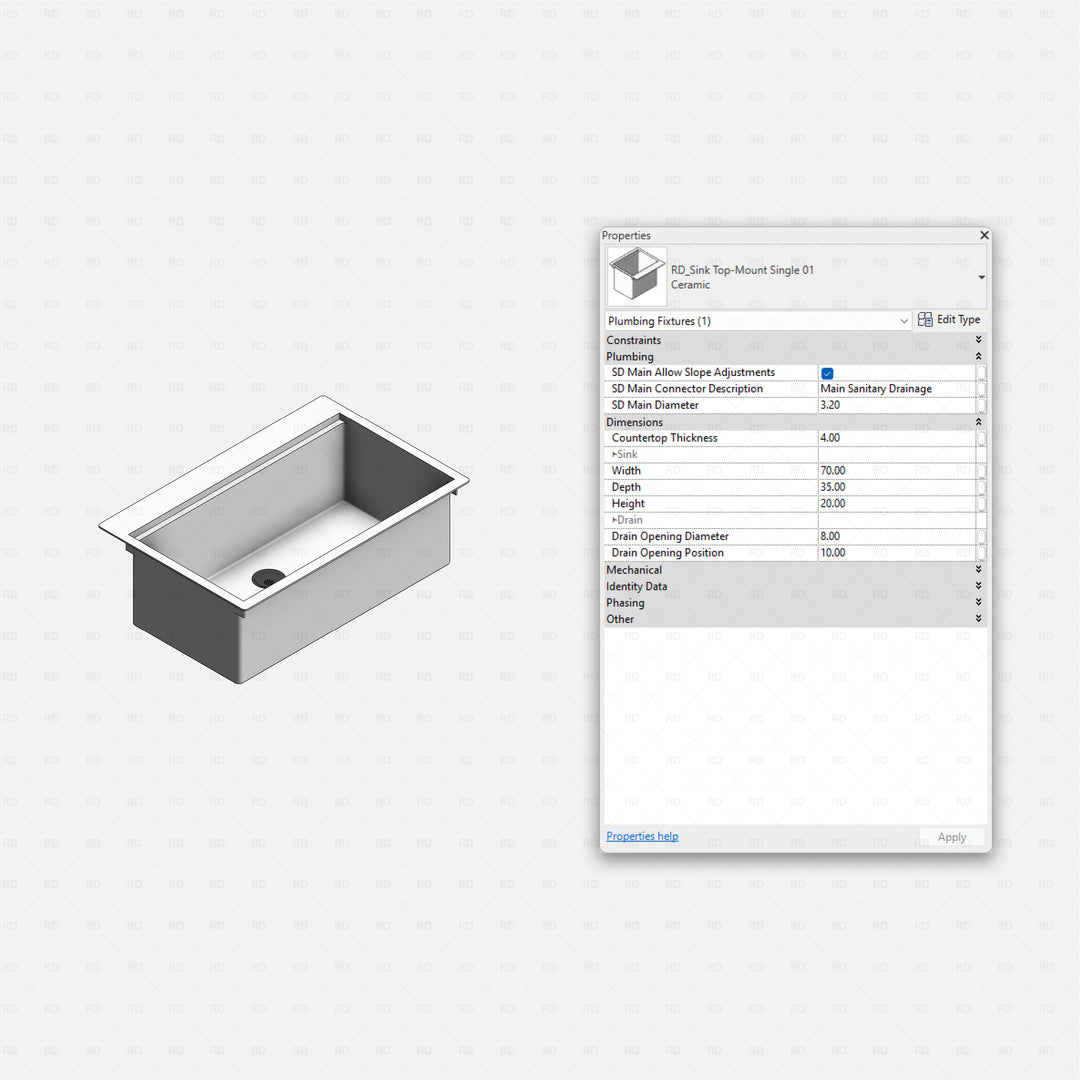 Revit Kitchen Sinks - Undermount, Top-mount, and Farmhouse | RD Studio