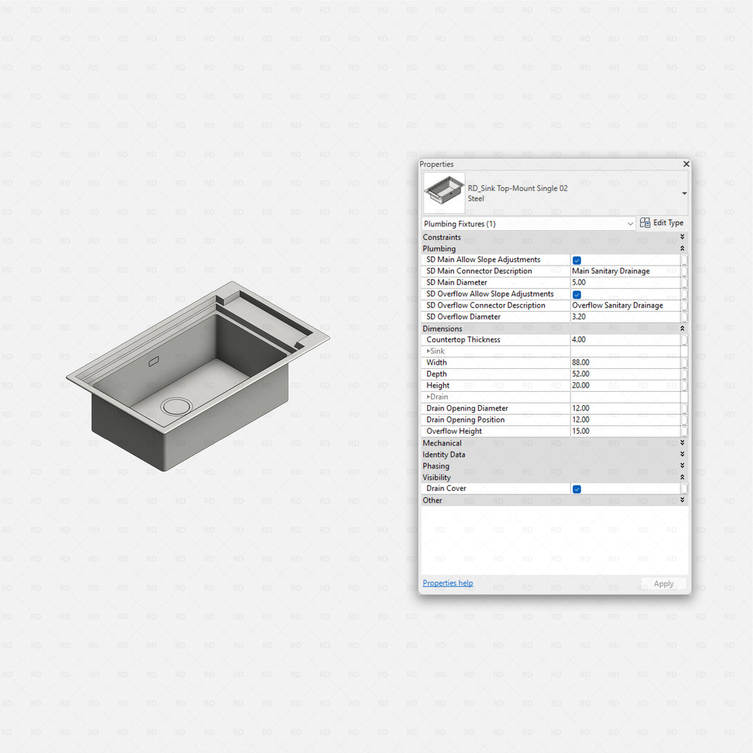 Revit Kitchen Sinks - Undermount, Top-mount, and Farmhouse | RD Studio