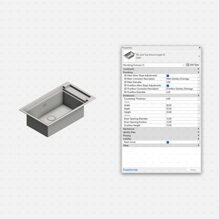 Revit Kitchen Sinks - Undermount, Top-mount, and Farmhouse | RD Studio