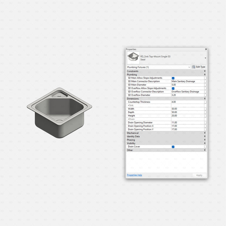 Revit Kitchen Sinks - Undermount, Top-mount, and Farmhouse | RD Studio