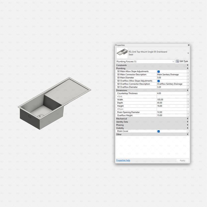 Revit Kitchen Sinks - Undermount, Top-mount, and Farmhouse | RD Studio