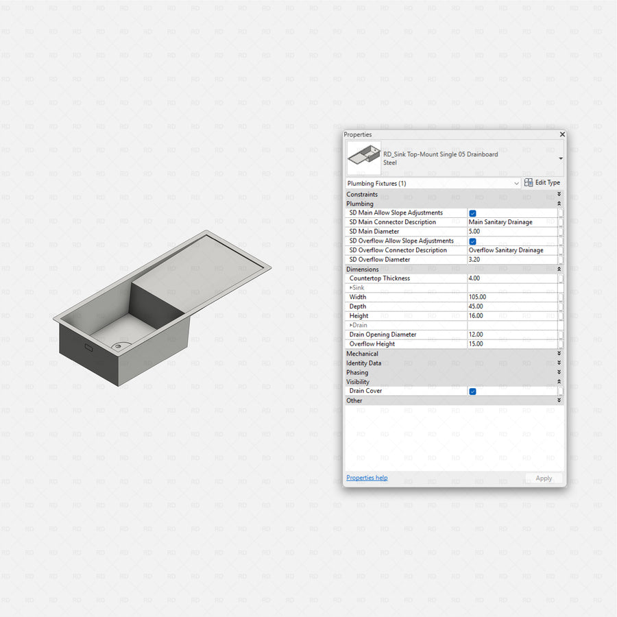 Revit Kitchen Sinks - Undermount, Top-mount, and Farmhouse | RD Studio