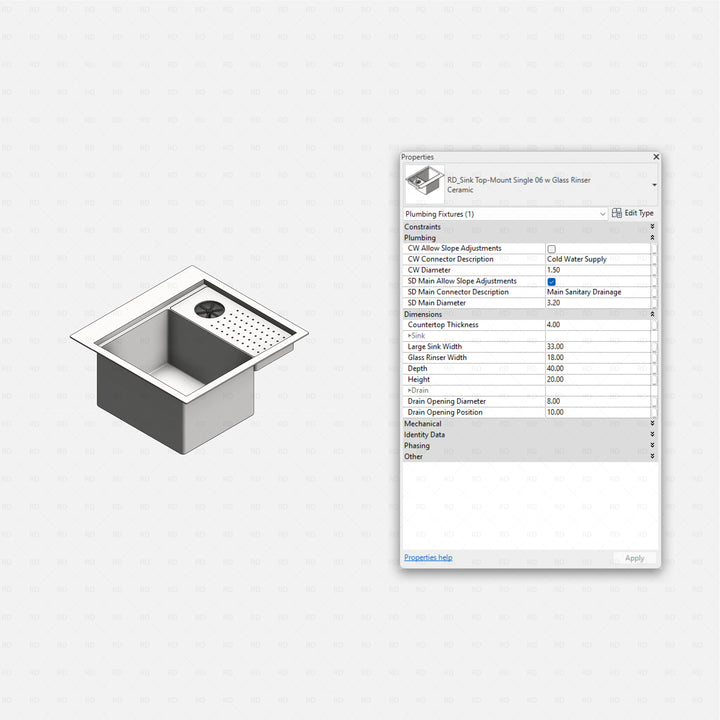 Revit Kitchen Sinks - Undermount, Top-mount, and Farmhouse | RD Studio