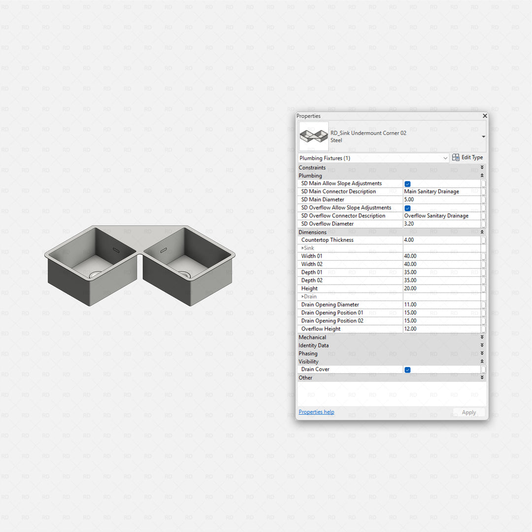 Revit Kitchen Sinks - Undermount, Top-mount, and Farmhouse | RD Studio