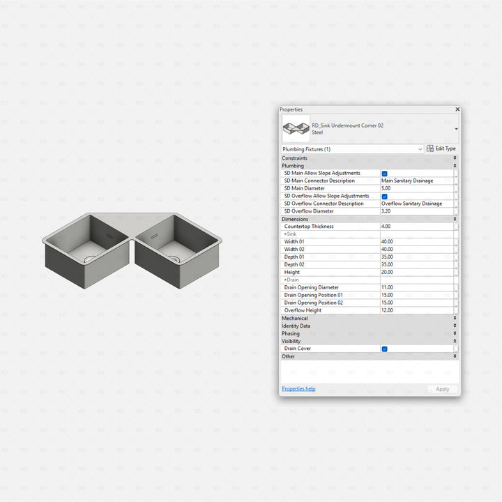 Revit Kitchen Sinks - Undermount, Top-mount, and Farmhouse | RD Studio