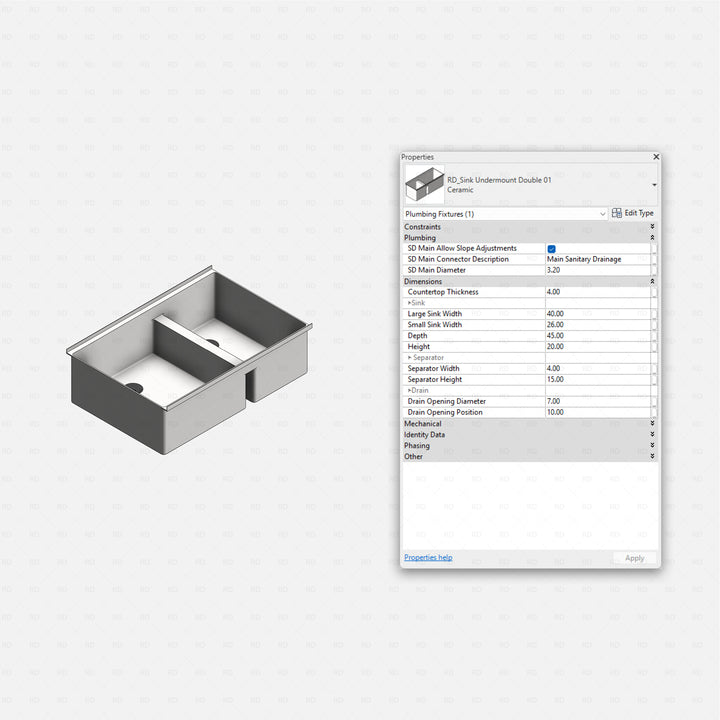 Revit Kitchen Sinks - Undermount, Top-mount, and Farmhouse | RD Studio