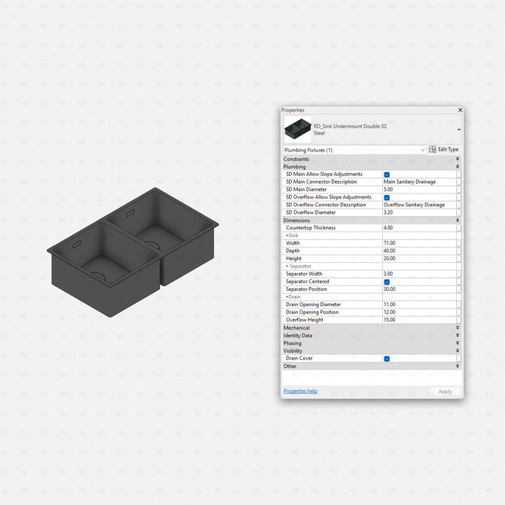 Revit Kitchen Sinks - Undermount, Top-mount, and Farmhouse | RD Studio