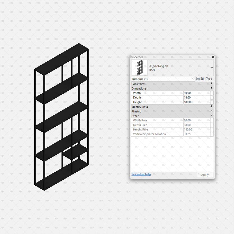 Revit Shelving System 02 – 9 Parametric Shelf Families | RD Studio