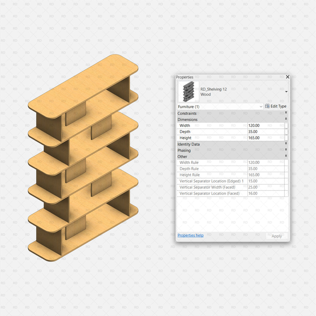 Revit Shelving System 02 – 9 Parametric Shelf Families | RD Studio