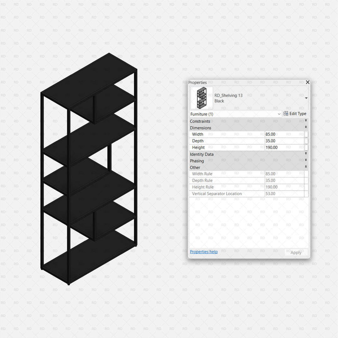 Revit Shelving System 02 – 9 Parametric Shelf Families | RD Studio